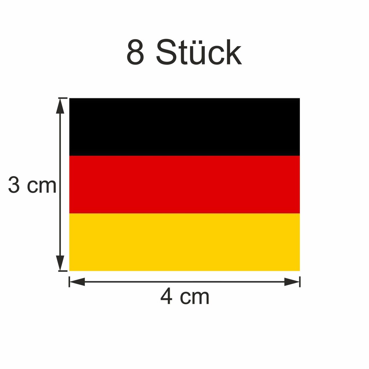 8 Stück Aufkleber Deutschland Flaggen Set | Sticker Germany Autoaufkl ...