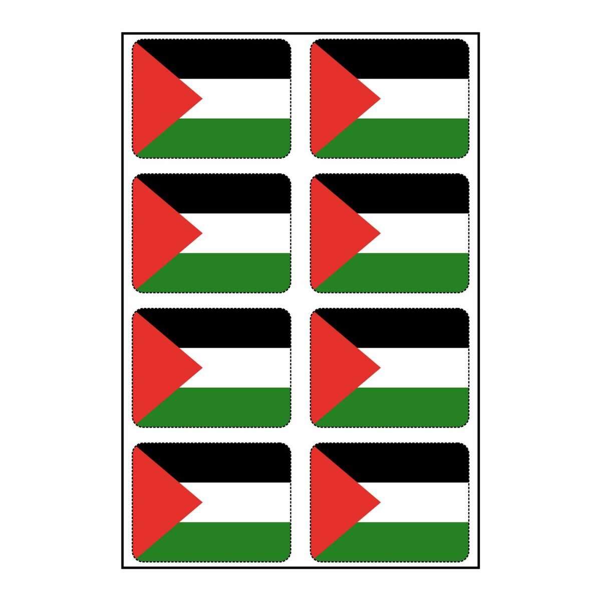 8 Stück Aufkleber Palästina Flaggen Set | Sticker Palestine Flag Auto ...